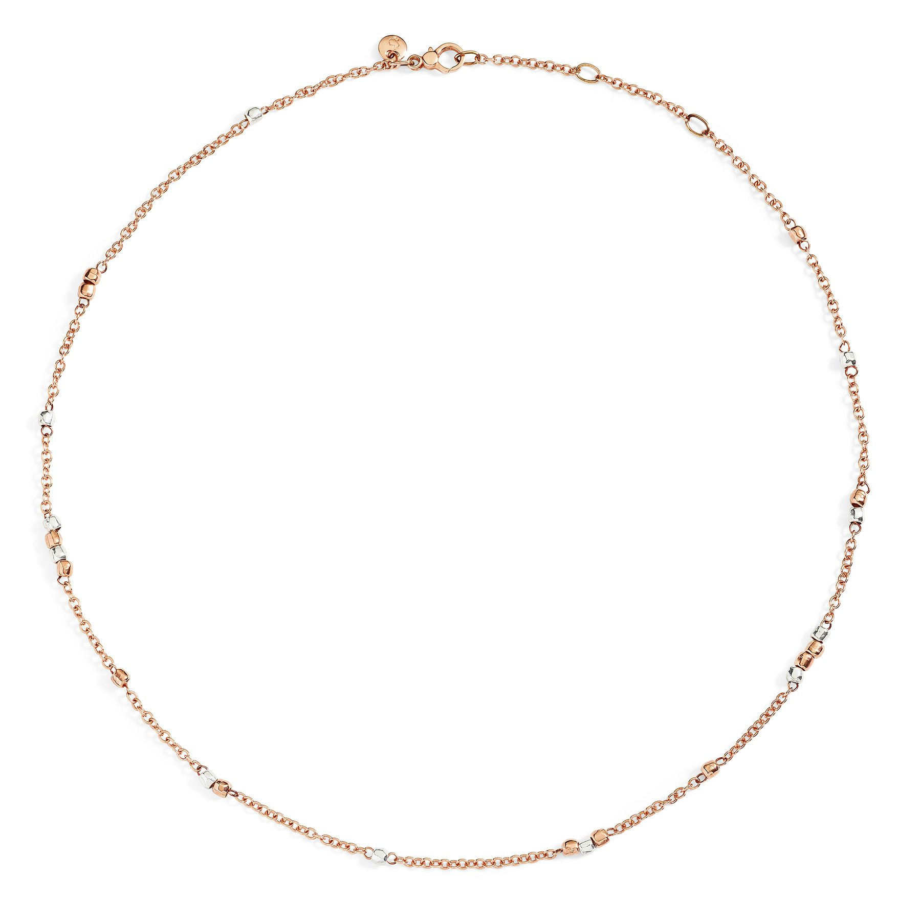 COLLIER MINI GRANELLI OR ROSE & ARGENT