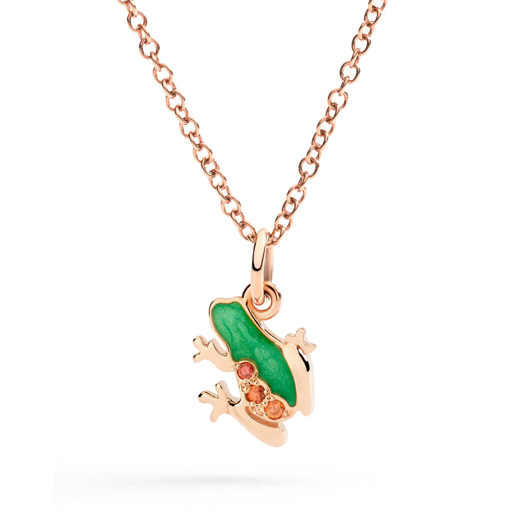 ROSE GOLD, ENAMEL & SAPPHIRE CHARM